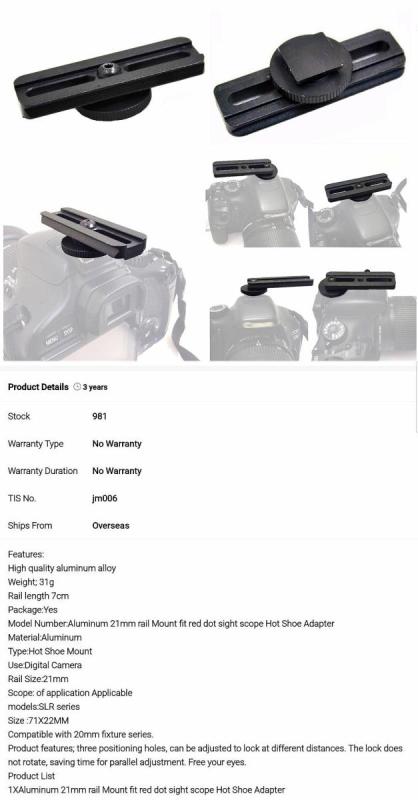 Mount Red Dot Finder to DSLR Hot Shoe - DSLR, Mirrorless & General ...