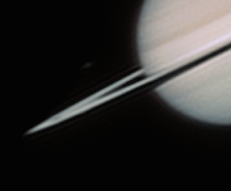 Saturn yields a surprise this morning - 6/21/24 - Tethys and shadow ...