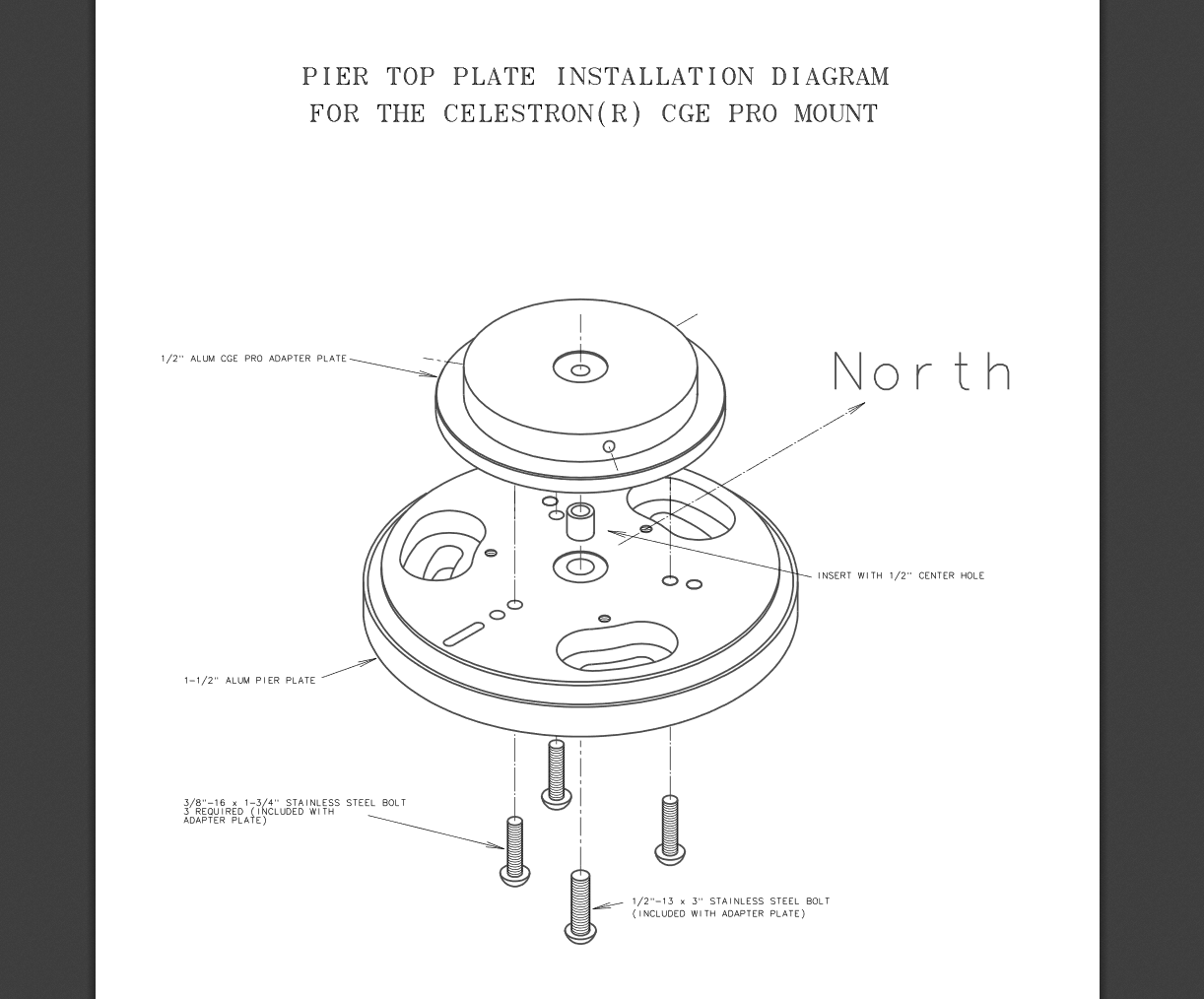Pier Plate For Celestron CGX/CGX-L - Mounts - Cloudy Nights